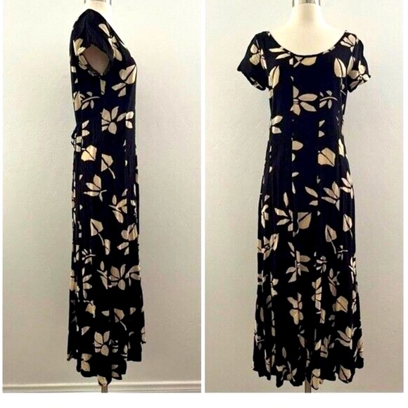 Jams World | Dresses | Vintage Jams World Floral Tie Waist Maxi Dress ...